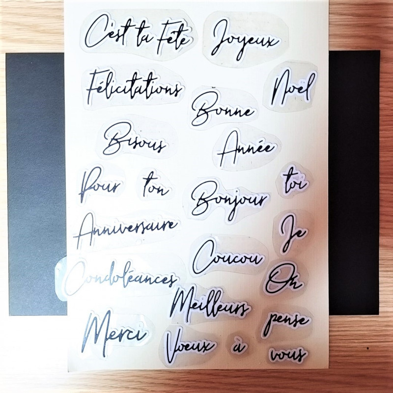 Set 22 mots en français écriture cursive et contours - Matrice de ...